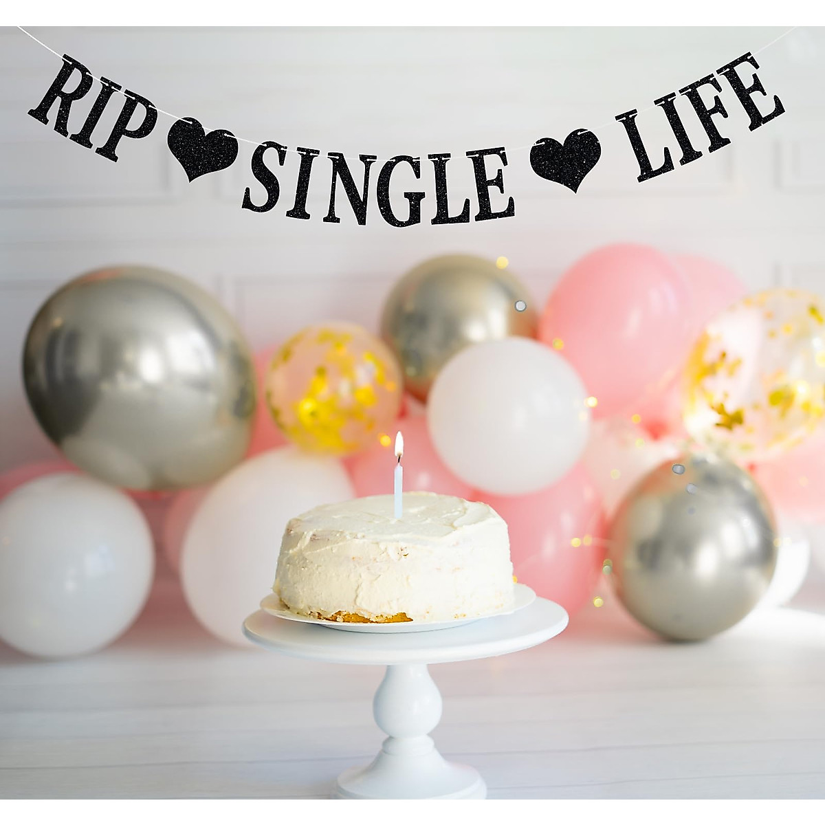Rip Single Life Banner, Bride or Groom to Be, From Miss to Mrs, Tomorrow We Do, Glittery Funny Rude Bachelorette Party Decorations Supplies