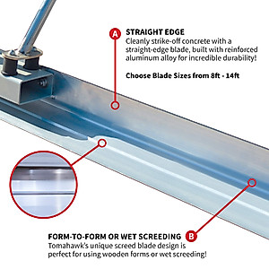 37.7cc 4 Stroke Gas Concrete Wet Power Screed Cement Assembly (Engine + 6' Blade)