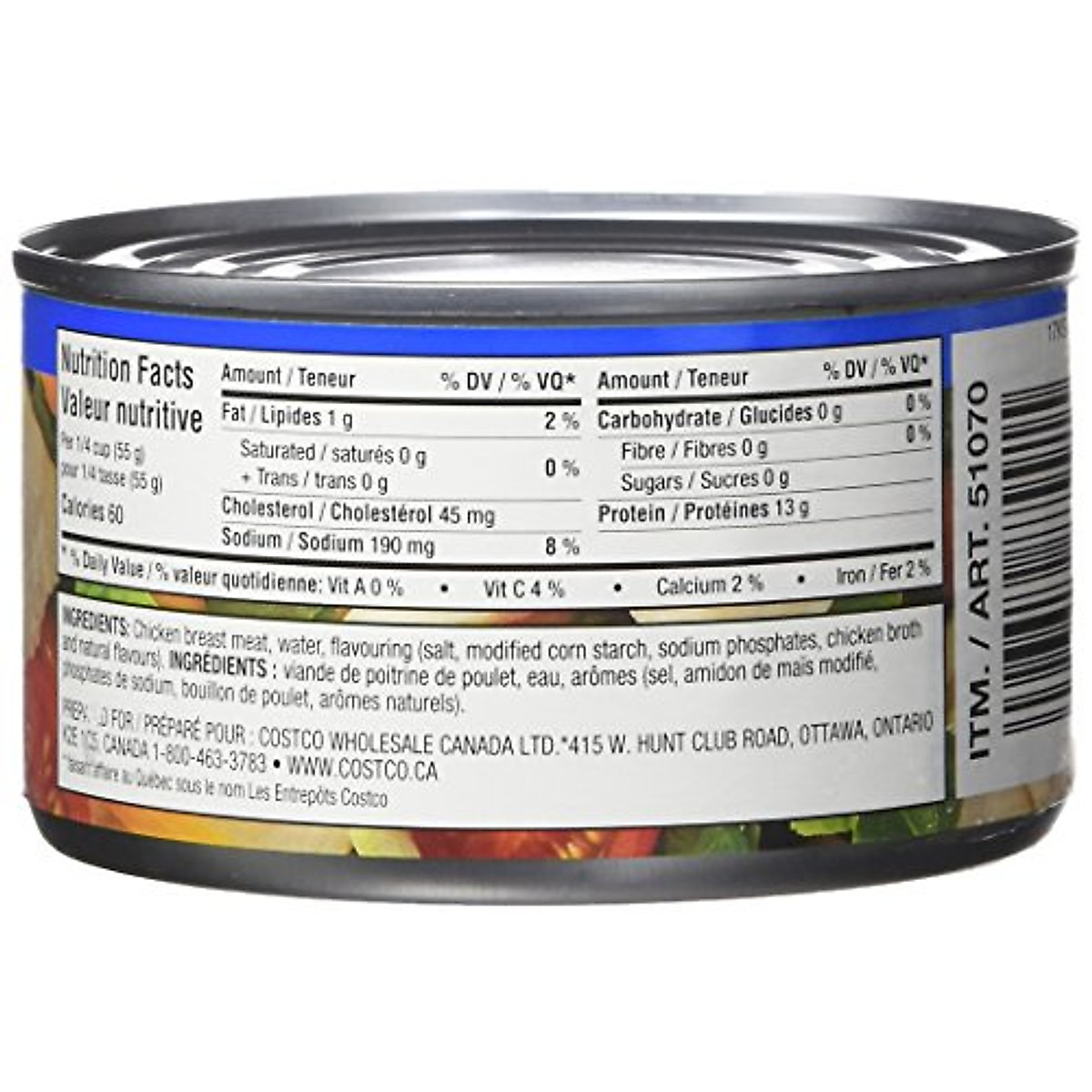 Kirkland Signature chicken breast, packed in water, premium chunk, 6 12.5-ounce cans