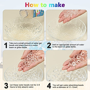 ZTML MS 16000 Pieces Clear Water Gel Jelly Beads, Vase Filler Beads, Non Toxic Water Beads for Soilless Planting, Wedding Centerpiece, Floral Arrangement, Vase Filler (Clear)