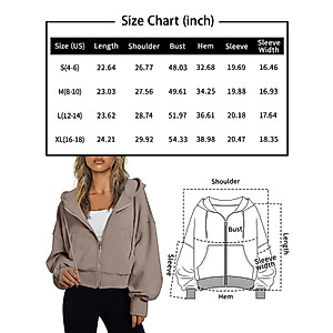Trendy Queen Hoodies for Women Full Zip Up Cropped Sweatshirts Jackets Casual Comfy Gym Tops Fall Outfits Winter Clothes 2025 LightGreen M