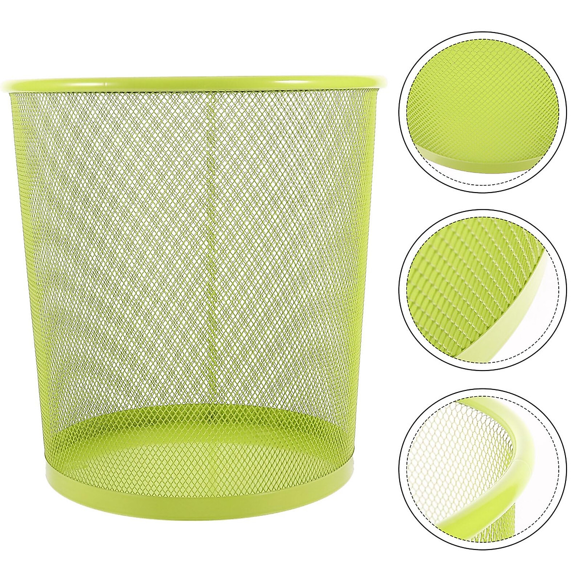 MAGICLULU Mesh Waste Basket Round Trash Can Open Top Wastebasket Recycling Bins Garbage Waste Basket Metal Trash Bin for Home Office Workspace Green