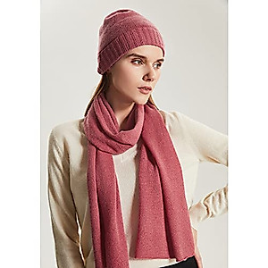 GreenMount Women's Scarf 100% Cashmere Knitted Scarf Shawl Plant Dyeing Warm Soft for Fall Winter Women