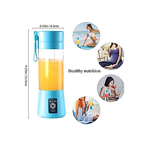 Portable Blender for Shakes and Smoothies, Personal Blender, Travel Lid for Kitchen, Office, Travel, Picnic, Gym & Travel, Personal Size Blenders with USB Rechargeable Blue