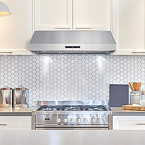 COSMO UMC36 36 in. Haven Collection 380 CFM Ducted Under Cabinet Range Hood, LED Lights, Touch Controls, Stainless Steel