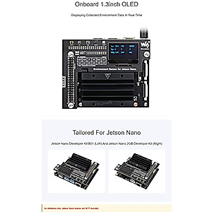 XYGStudy Environment Sensors Module for Jetson Nano 2GB and B01 I2C Bus with 1.3inch OLED Display to Collect Temperature Humidity/Air Pressure/Ambient Light Intensity/VOC/IR Ray/UV etc.