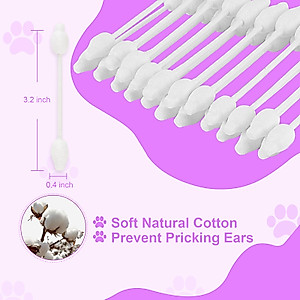 VIVAALI Dog Ear Cleaner Set Dog Ear Wipes with Cotton Swabs, Each 56pcs,Ear Cleaning Finger Wipes for Dogs & Cats, Soft&Gently Remove Ear Wax, Debris, Natural Ingredients