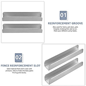 LALAFINA Fence Reinforcement Grooves 2PCS U Shaped Pet Gates Groove Steel Gate Door Reinforcement Tools Reinforcement Groove Fittings