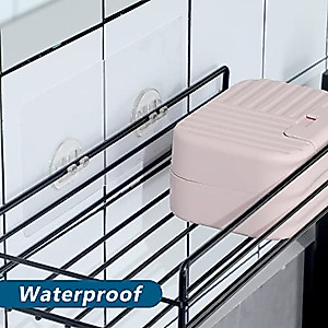 12 Pack Adhesive Hooks Sticker Strong Adhesive Wall Hooks Waterproof Adhesive Hooks for Shower Caddy Adhesive Replacement Clear Strong Sticker Hooks No Drilling Sticky Hanging Hooks (Assorted Hook)
