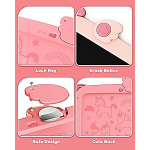 bravokids LCD Writing Tablet for Kids, 8.5 Inch Toddler Doodle Board Drawing Tablet, Educational and Learning Toys Unicorn Toys, Christmas Birthday Gifts for 3 4 5 6 7 Year Old Girls Boys (Pink)