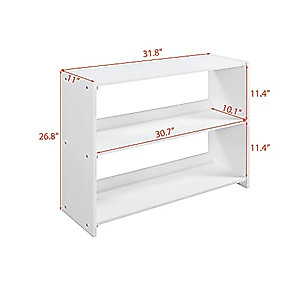 Harper & Bright Designs Twin Low Loft Bed with Slide and Storage, Solid Wood Low Loft Bed Frame with Storage Cabinets and Shelves, for Kids Teens Girls Boys (Twin Size, White)