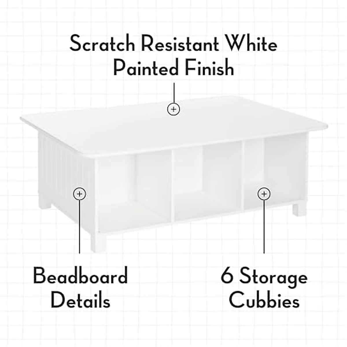 RiverRidge Home RiverRidge Activity Table, White with Coral Bins