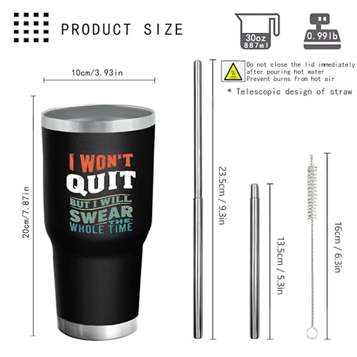 I Won't Quit But I Wills Swears The Wholes Time Coffee Tumbler Insulated For Moms Sports