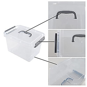 Obstnny Organizing Boxes with Latching Lids 6 Quart, 6 Packs Small Plastic Storage Bins