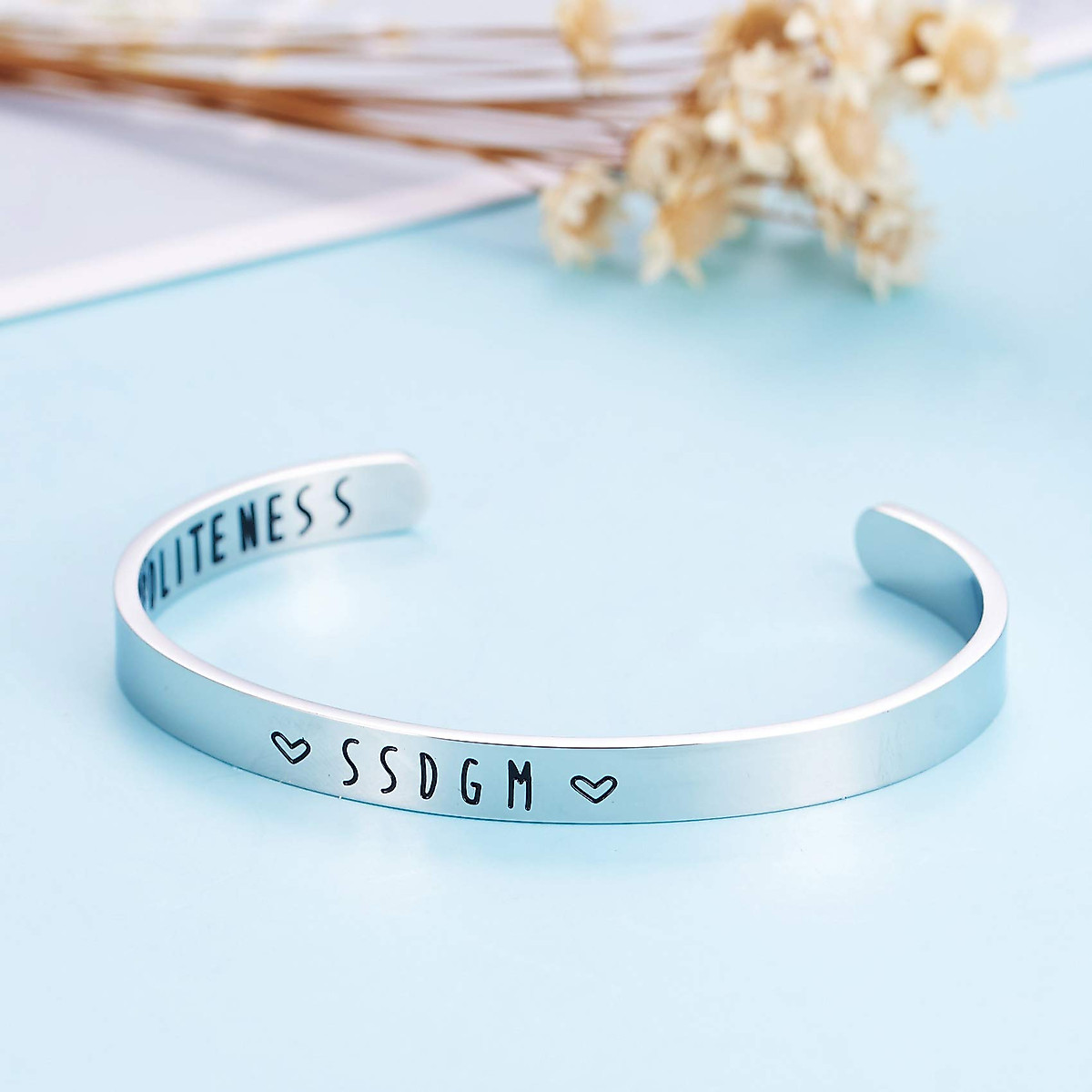 LParkin SSDGM True Crime Gifts Bracelets My Favorite Murder Murderino Stay Sexy Don't Get Murdered Cuff Bracelet Feminist Gift (Cuff)