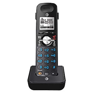 AT&T TL88102BK DECT 6.0 2-Line Expandable Cordless Phone with Answering System and Dual Caller ID/Call Waiting, 3 Handsets, Black
