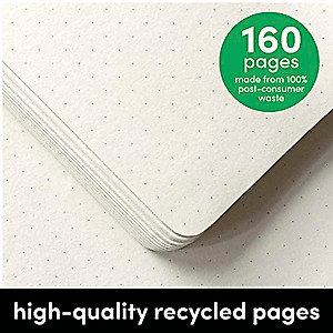 PAPERAGE Recycled Dotted Journal Notebook, (Kraft Natural Brown), 160 Pages, Medium 5.7 inches x 8 inches - 100 gsm Thick Paper, Hardcover