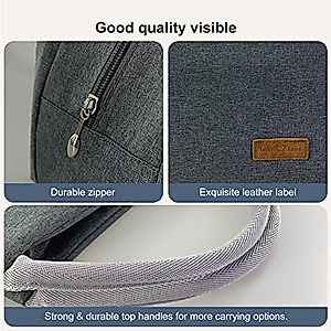 Mziart Lunch Bag for Women Men Reusable Lunch Bags Simple Lunch Tote Bag Modern Insulated Lunch Box Food Container Lunch Cooler Bag for Work Office Travel Picnic (Gray)