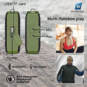 W WINBRIDGE 25W Bluetooth Voice Amplifier Powerful with Wired Portable Headset Microphone, Voice Amplifier for Teachers, Speaker Headset Mic Support Waterproof for Outdoors Tour Guide M900