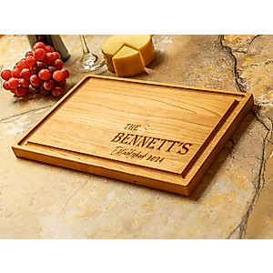 Personalized Cutting Board - Custom Engraved Wood Charcuterie Boards - Unique Christmas, Wedding, Bridal Shower, Anniversary, Housewarming, Real Estate Closing Gift Idea For Couples, Friends, Family