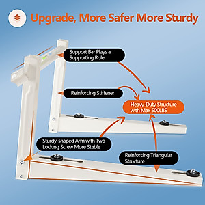 WeCooper Heavy Duty Mini Split Wall Mounting Bracket,Outdoor Air Conditioner Mount Condenser Bracket for 7000-18000BTU Universal Ductless Heat Pump, Compressors & HVAC Systems
