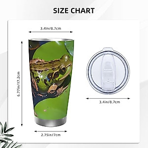 jshmgchw 3d Peace Tree Frog 20oz Tumbler, Car Cup With Lid And Straw, Spill-Proof, Stainless Steel Double Wall Vacuum Insulated Reusable Coffee Travel Mug, For Cold Drinks, Hot Beverage
