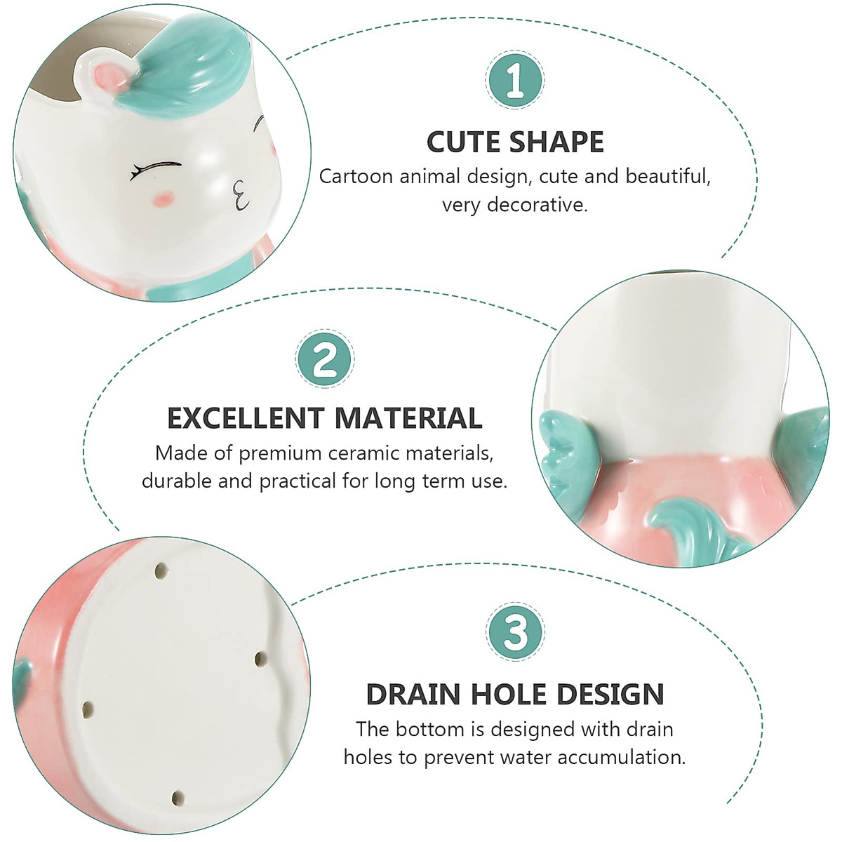 Angoily Utensil Crock Ceramic Kitchen Utensil Holder for Countertop Large Kitchen Tool Organizer Cutlery Caddy Unicorn