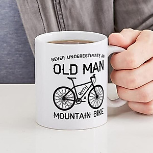 CafePress Old Man With A Mountain Bike Mugs Ceramic Coffee Mug, Tea Cup 11 oz