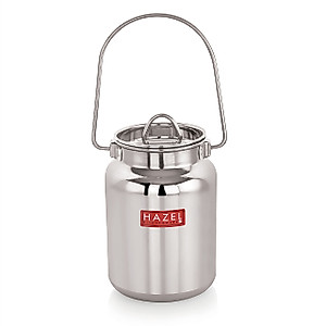 Hazel Stainless Steel Grease Oil Pot With Lid | Airtight Milk Kitchen Container (76 Fl.Oz)