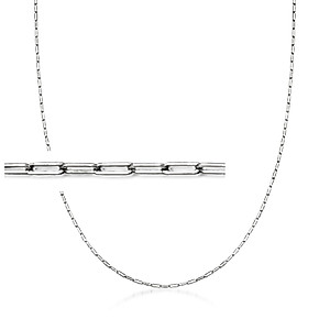 Ross-Simons 14kt White Gold Paper Clip Link Necklace. 18 inches