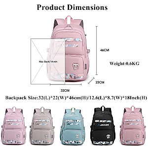 Solid Backpack for Girls Elementary Students Bookbag Primary Schoolbag Knapsack for Kids