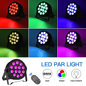 Stage Lights, 4 Pack U`King LED Par Lights RGBW DJ Stage Lighting 14x6W Uplights for Events by Sound Activated and DMX Control for Wedding Church Live Show Disco Halloween Christmas Parties