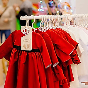 SAVITA Wooden Baby Clothes Dividers, 7pcs Wood Closet Dividers Month Baby Closet Organizer from Newborn to 24 Months, Nursery Hanger Decor for Boys Girls Infant Wardrobe (Footprint)