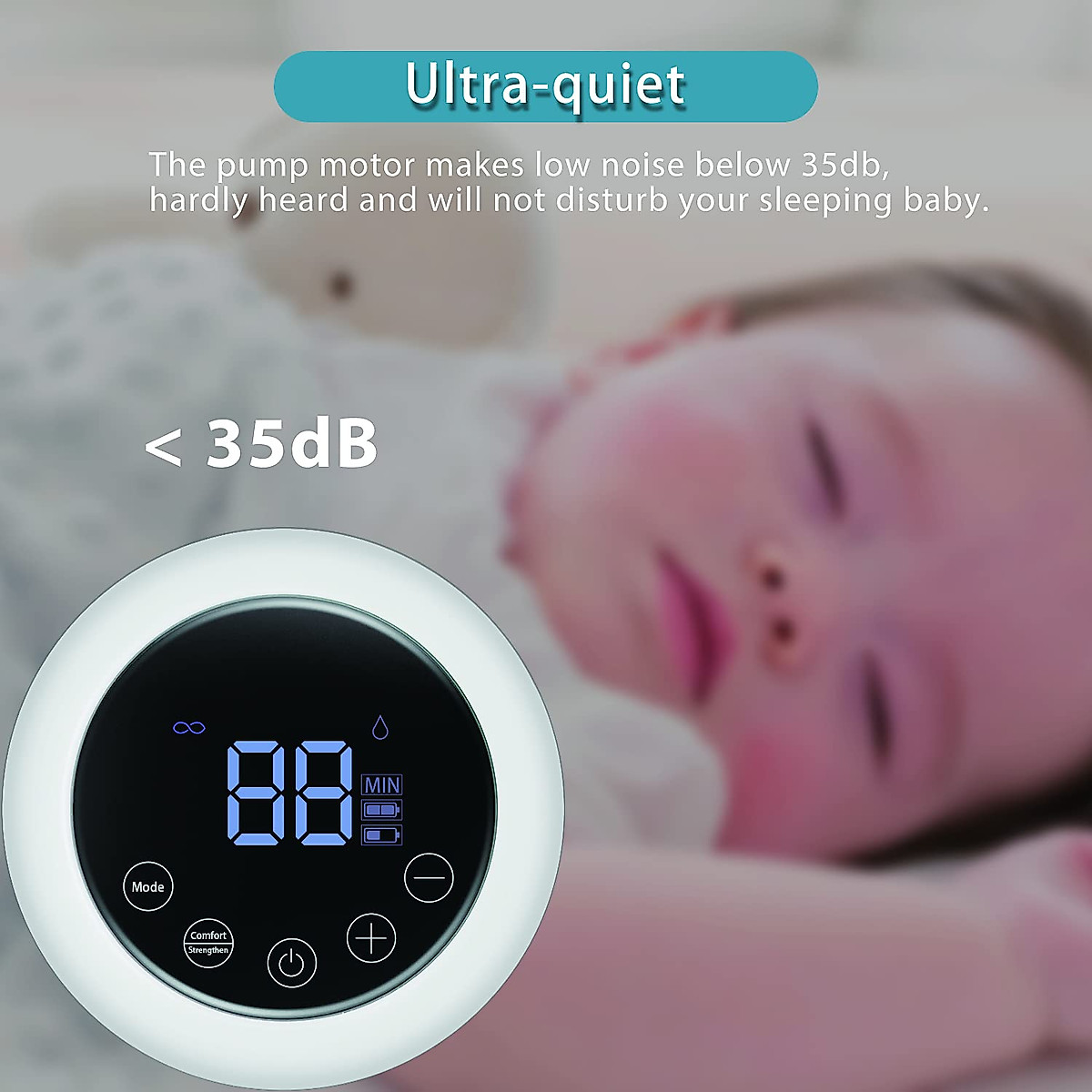 Cozytots Double Electric Breast Pumps Portable Rechargeable Battery Operated Breast Feeding Pump 9 Suction Levels with High Definition Display Touch Panel 5 Milk Bags 2 Adapters