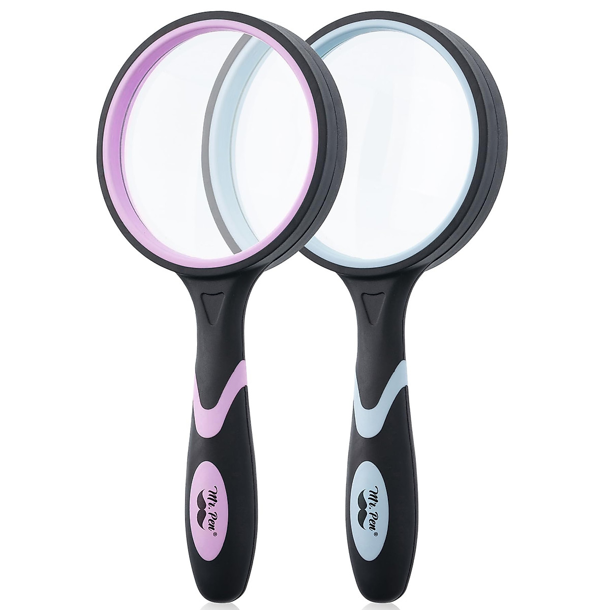 Mr. Pen- Magnifying Glass, 2 Pack, 10X Magnifier, 75mm Glass Lens, Magnifying Glass for Kids and Adults, Handheld Magnifying Glass, Magnifier for Reading, Magnifying Glasses for Close Work