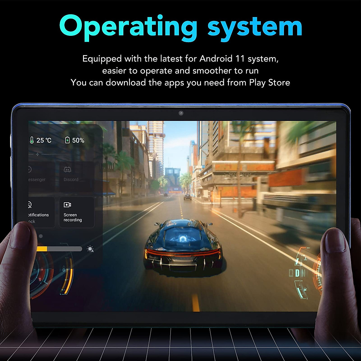 HD Tablet, Octacore CPU Gaming Tablet 4G LTE 5G WiFi Micro Edge 8GB RAM 128GB ROM 10.1 Inch IPS (US Plug)