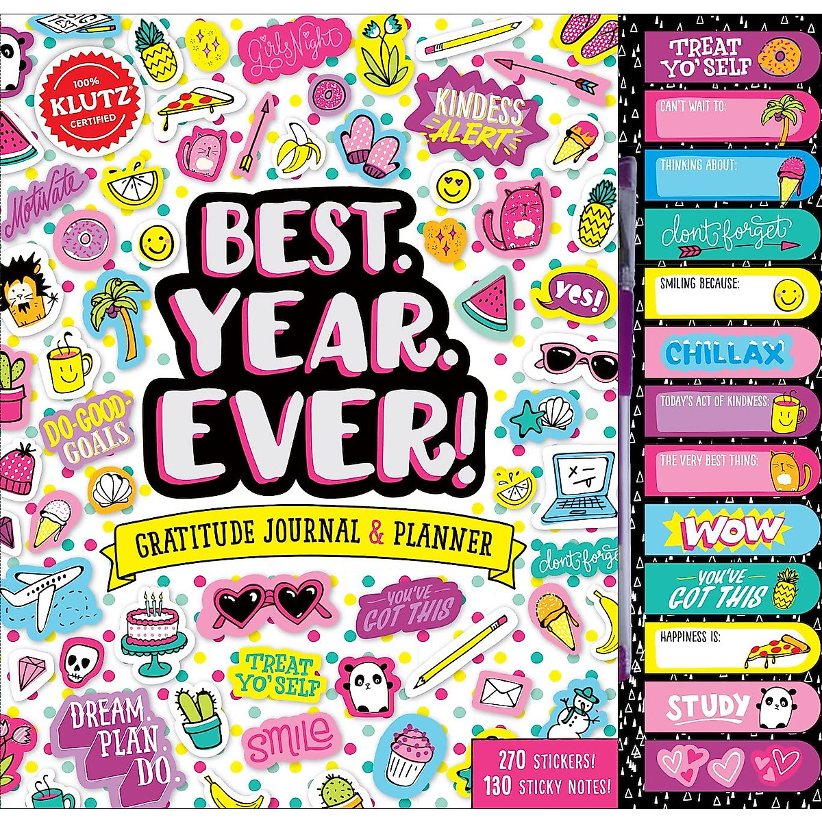 Klutz Best Year Ever! Planner & Gratitude Journal Activity Kit Multi Colour, 10" Length x 0.75" Width x 9" Height
