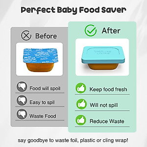 Morlike Baby Food Lids Compatible with Gerber Food Containers, Silicone Container Lid for Baby Food Storage, Reusable and Dishwasher Safe, BPA Free - Lids Only (4 Pack, 4 Color)