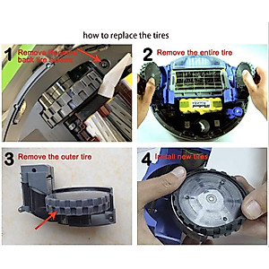 JoyBros Replacement Parts Accessories Compatible for iRobot Roomba 800 900 805 860 890 870 871 880 960 980 981 985 Wheel Tires Side Main Roller Brush Filter