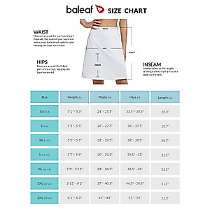 BALEAF Women's 20" Golf Skirts Knee Length Skorts Athletic Modest Long Acitive Casual Pockets UV Protection White XXL