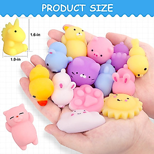 POKONBOY 30 PCS Squishies Mochi Toys, Mini Kawaii Squishy Animals Squeeze Stress Relief Toys Easter Basket Stuffers Easter Theme Party Favors Easter Egg Filler for Kids