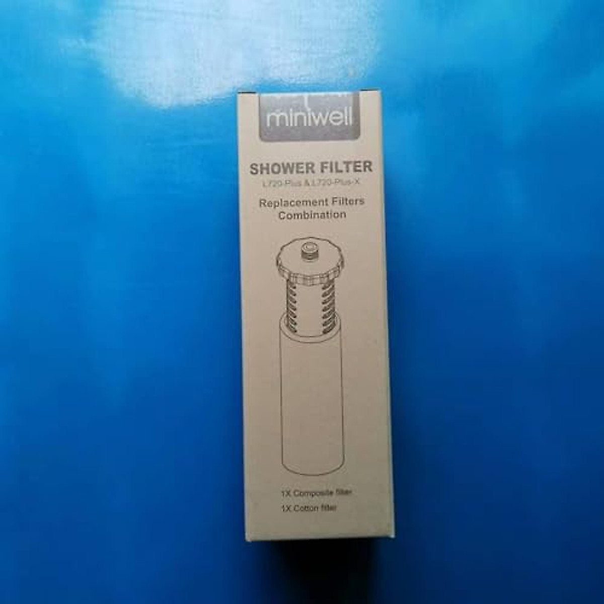 miniwell Shower Filter 720-Plus with replaceable cartridges, shower head filter with Double Filters, remove 99% chlorine (z-Replacement- Double filters)