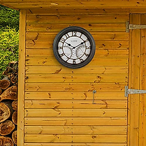 La Crosse Clock 404-4450 19.7 Inch Indoor/Outdoor Silent Sweep Courtyard Quartz Clock