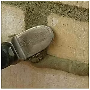 JINYO Mortar Trowel Rubber Handle Mortar Trowel Mortar Pointing Trowel Jointer Trowel Iron Bucket Handle Pointing Tool Narrow Bucket Brick