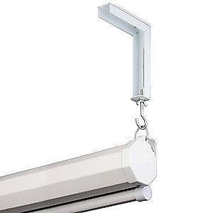 Universal Projector Screen Wall Mounted, 1 Pair Projector Screen Stand, Projector Screen Hanging Mount L-Brackets, Adjustable Projector Screen Mounting Hook Kit - White