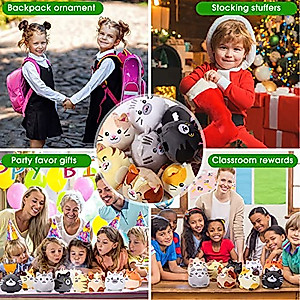 Libima 9 Pcs Mini Plush Cat Stuffed Animals Bulk 3.15 Inch Soft Decompress Kitten Plush Toys Round Cute Plush Cats for Kids Birthday Baby Shower Pet Party Decor Stocking Stuffers Easter Eggs Fillers