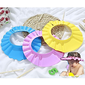 Baby Safe Shampoo Shower Bathing Wash Hair Shield Hat Protection Soft Cap Adjustable Visor Keep The Water Out of Their Eyes & Face Toddler Kids Children 1PCS (Pink)
