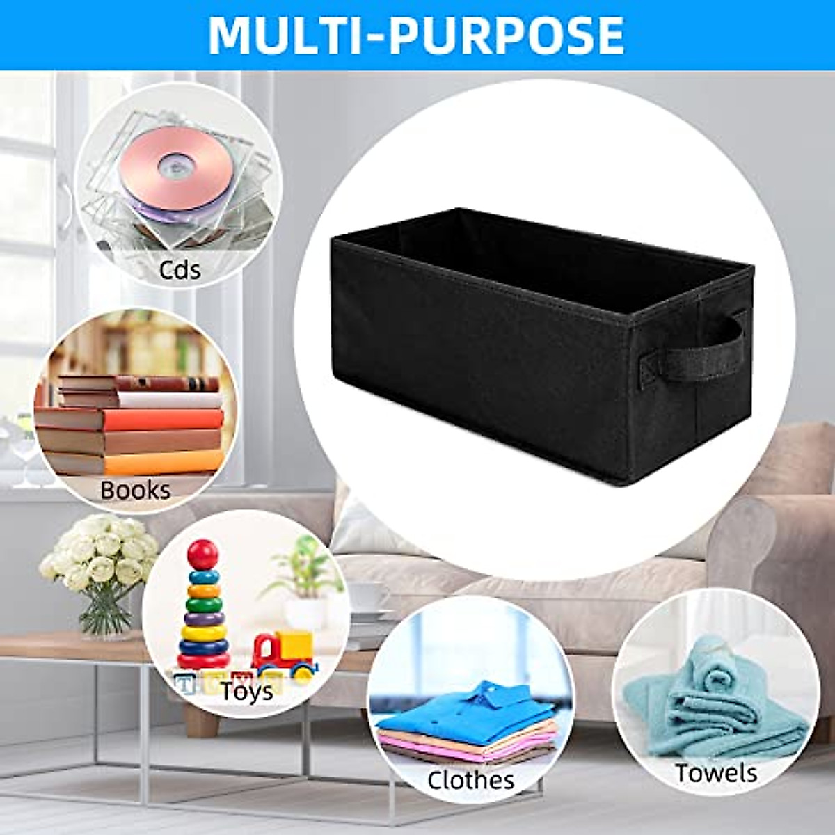 HATTERTOP CD Storage Box Set of 3, DVD Storage Case 14.2 x 6.3 x 5.5 Inch CD Case Storage with Lids & Handles to Store up to 165 Discs for Car Travel Home - Black