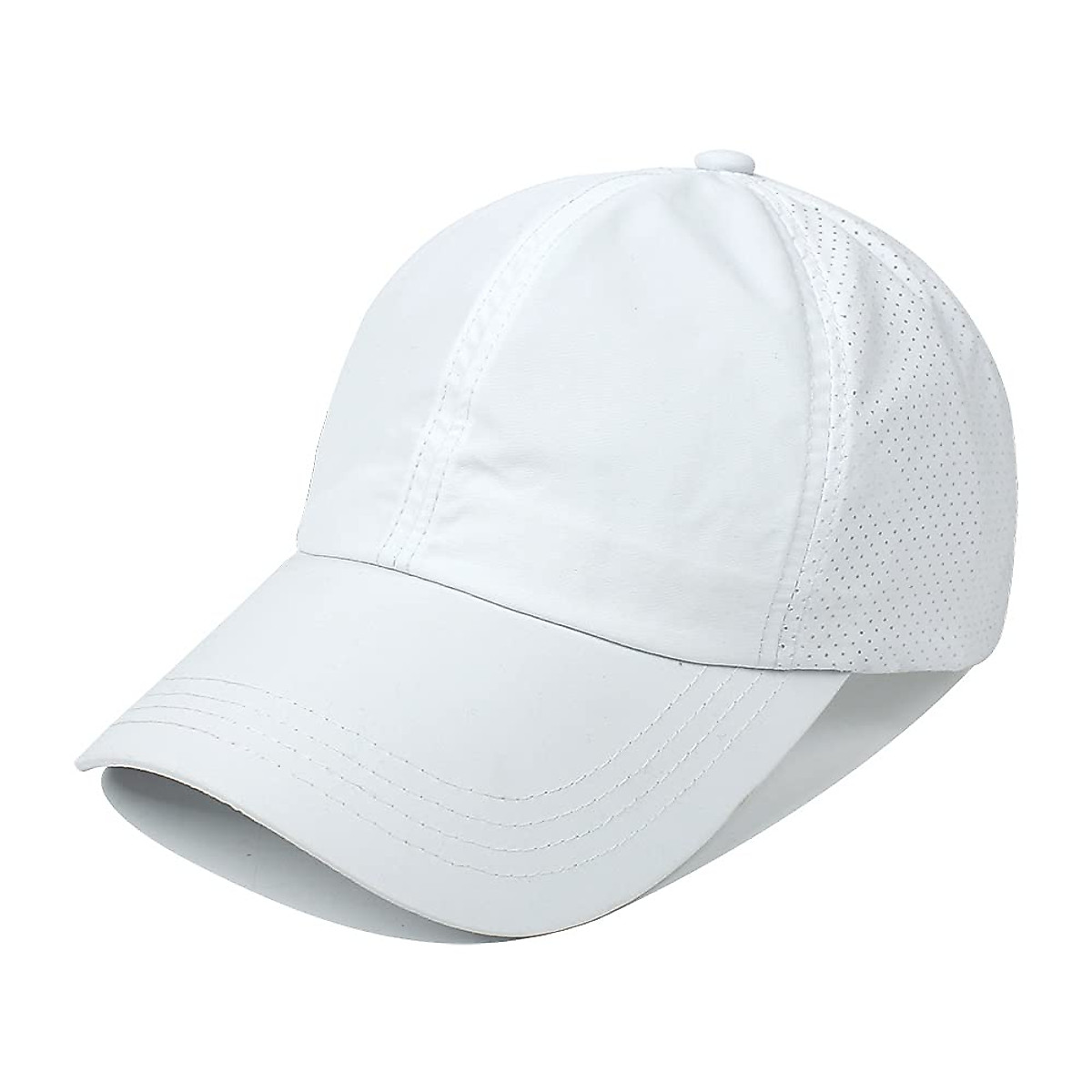 FASHIXD Ponytail Baseball Cap for Women Mesh Quick Dry Baseball Hat with Ponytail Hole (White)