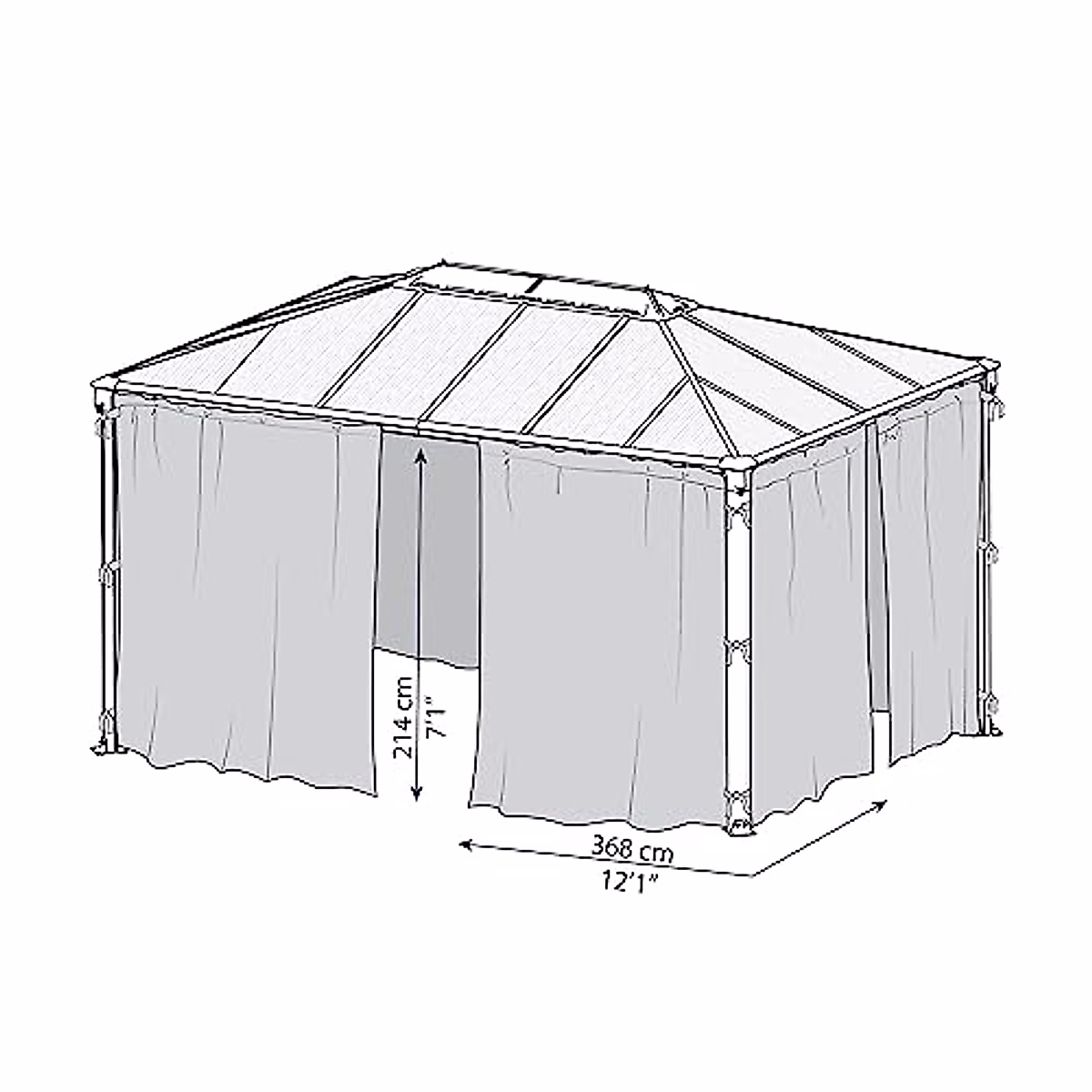 Palram - Canopia Palermo/Milano/Martinique Gazebo Netting Set - 4 Pieces